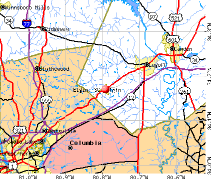 Elgin, South Carolina (SC 29045, 29720) profile: population, maps, real ...
