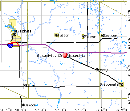 Alexandria South Dakota Map